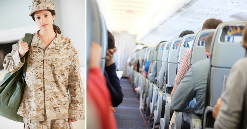 Female Soldier Boards The Plane, Then Man Stops Her And Asks “What Does ...